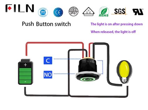 Great Electronic Push Button Switch-FILN 19MM 12V 20 Amp Waterproof Red Led Electronic Push ...