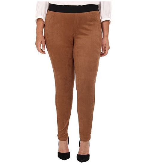 Karen Kane Plus Plus Size Gold Sun Faux Suede Legging Camel Suede Leggings Plus Size Fashion