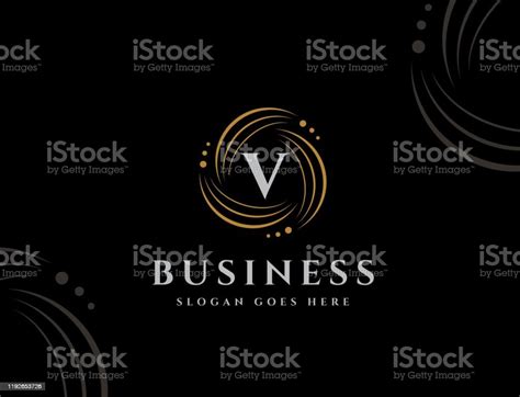 로얄 서클 골드 궤도 도트 초기 문자 V 로고 디자인 벡터 그래픽 0명에 대한 스톡 벡터 아트 및 기타 이미지 0명 금