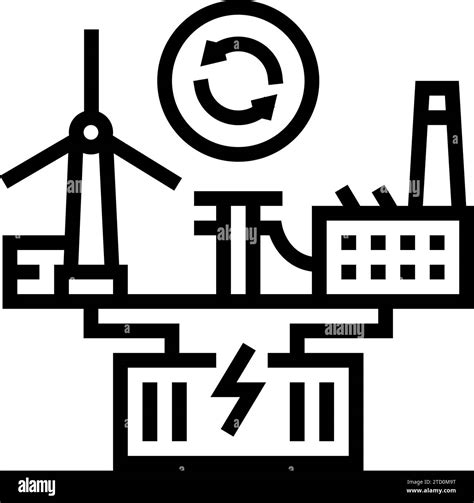 Hybrid Storage System Line Icon Vector Illustration Stock Vector Image