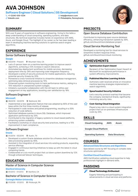 Cv Template For Software Developer