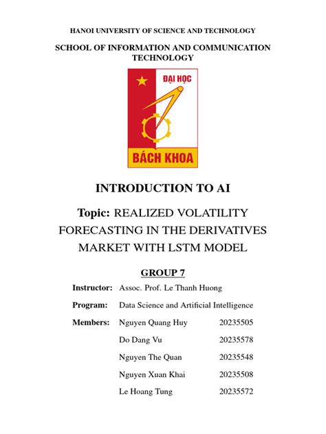 Volatility Forecasting Report Pdf Option Finance Derivative