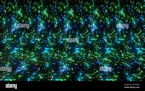 Abstract Digital Data Background With Glowing Particles Motion Circuit Board With Data Flow
