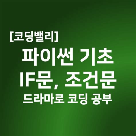 If 문 조건문 파이썬기초 코딩밸리 네이버 블로그