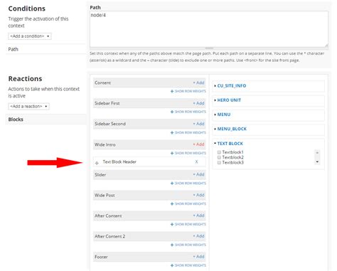 place blocks with context web express support