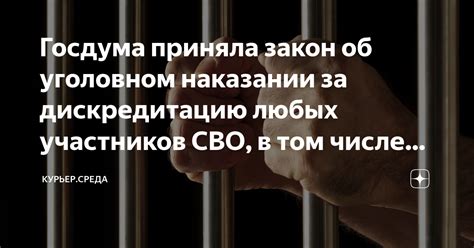 Госдума приняла закон об уголовном наказании за дискредитацию любых участников СВО в том числе