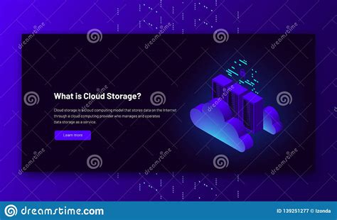 Vector Isometric Illustration Data Center Cloud Connection Hosting