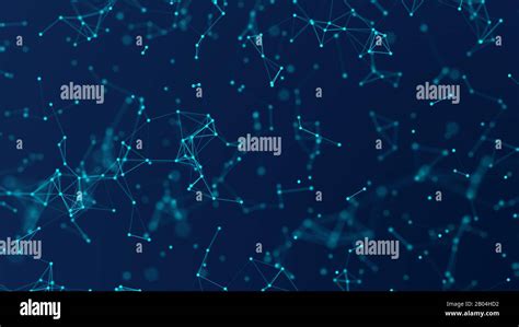 abstract blue digital background with cybernetic particles geometric