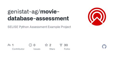 Github Genistat Ag Movie Database Assessment Selise Python Assessment Example Project