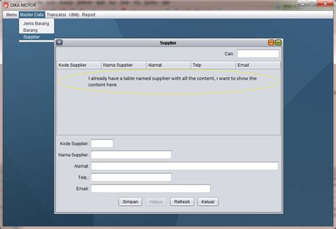 Griffon How To Load A Database Table In Jinternal Frame Stack Overflow
