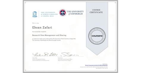 Ehsan Zafari On Linkedin Completion Certificate For Research Data Management And Sharing