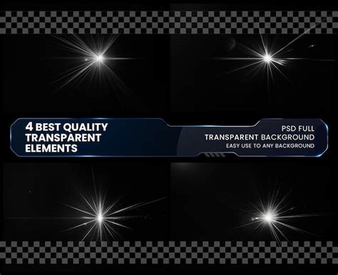 투명한 배경에 디지털 렌즈 플레어에 대한 추상적인 조명 프리미엄 Ai 생성 Psd