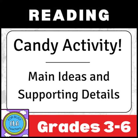 Candy Activity Main Ideas And Supporting Details Freebie Tpt