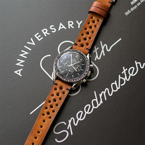 Two Stitch Racing Honey Leather Watch Strap