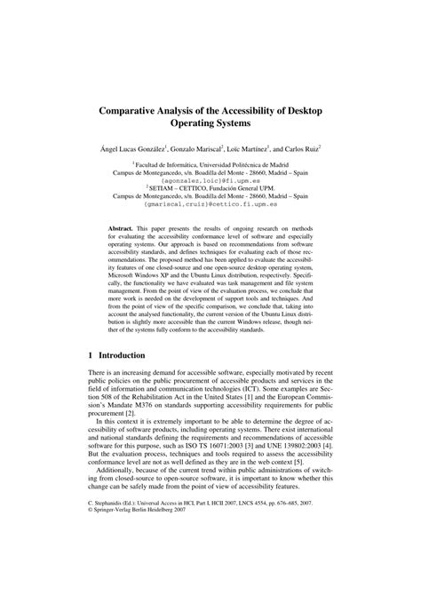 Pdf Comparative Analysis Of The Accessibility Of Desktop Operating Systems