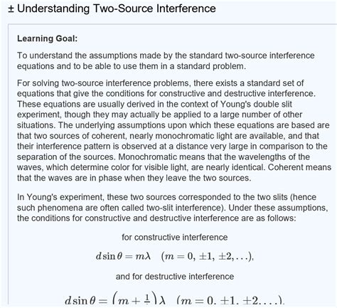 Solved Understanding Two Source Interference Learning Chegg