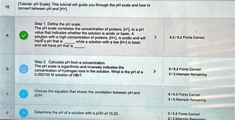SOLVED PLEASE HELP Tutorial PH Scale This Tutorial Will Guide You Through The PH Scale And