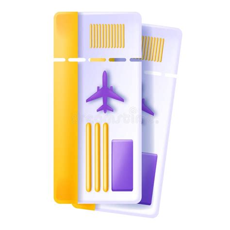 3d Boarding Pass Vector Icon Plane Ticket Travel Design Airplane