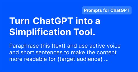 turn chatgpt into a simplification tool free prompts for chatgpt