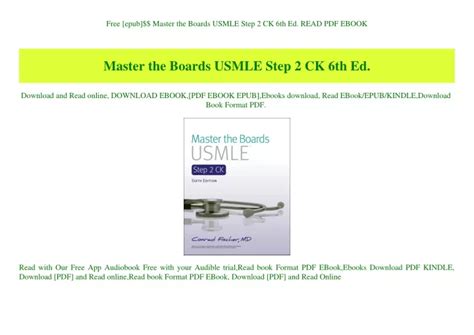 ppt free [epub] master the boards usmle step 2 ck 6th ed read pdf