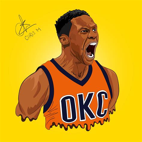 Digital Drawing Of Russell Westbrook Rdrawing