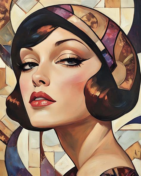 Art Deco Girl 5 Fine Art Print Art Deco Portrait 1920s Art Deco