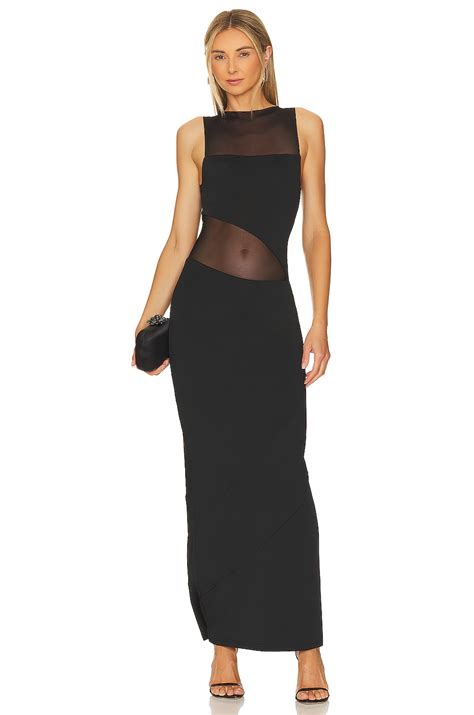 Superdown Meg Sheer Gown In Black Revolve