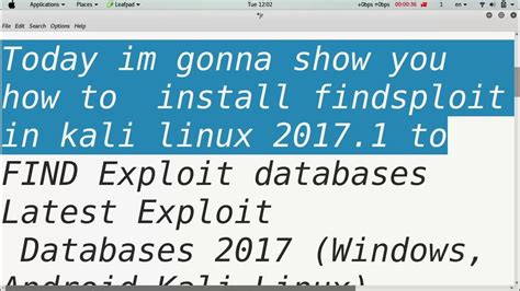 Findsploit Latest Exploit Databases 2017 Windowsandroidkali Linux