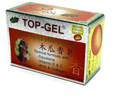 Top Gel Original Papaya Whitening Soap 145g - Bohol Grocery