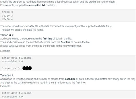 Solved Modify The Program To Read Data Files Containing A