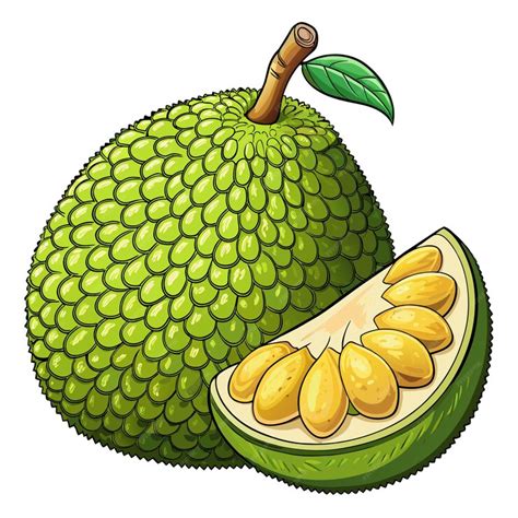 Jackfruit Cartoon Vector Illustration Flat Style Artwork Concept