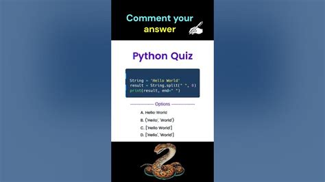 🐍 Python Quiz Comment Your Answer Python Shortsfeed Shorts Coding