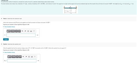 Solved Part A Determine The Maximum Load What Is The Chegg