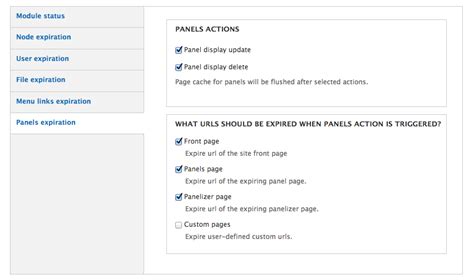 Panels Cache Expiration Drupal Org