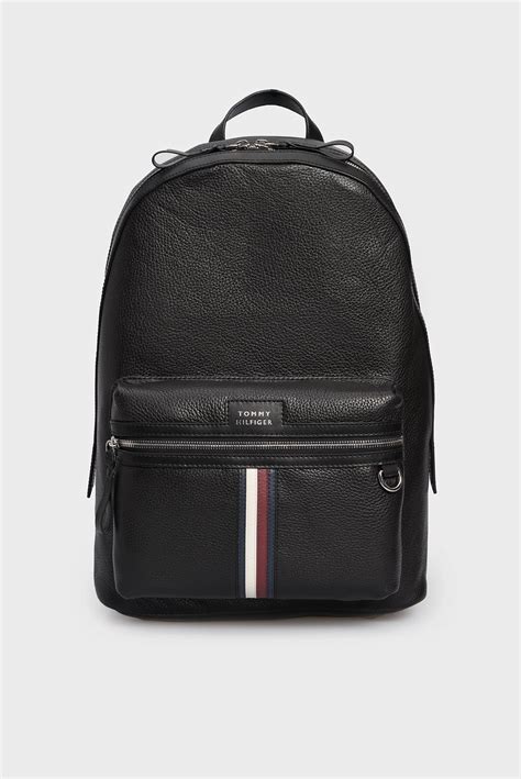 Чоловічий чорний шкіряний рюкзак PREMIUM LEATHER BACKPACK Tommy ...