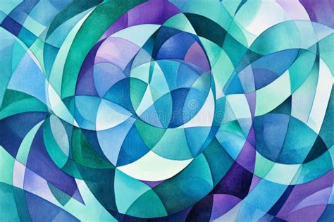 Illustration Of A Geometric Composition Featuring Overlapping Circles And Triangles In