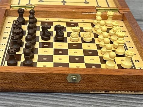 Germany Pocket Chess Set 80s Vintage In Good Condition Chess Pieces Plastic Great T For