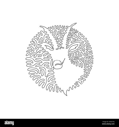 Single One Curly Line Drawing Of Adorable Antelope Abstract Art