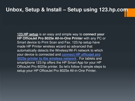 PPT Setup HP Officejet Pro E All In One Printer PowerPoint Presentation ID