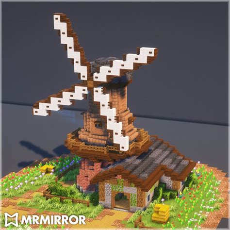 How To Build A Windmill In Minecraft Minecraft Farm Minecraft Barn Minecraft Houses