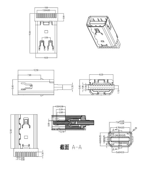 Vertical 20pin Mini Displayport Dp Female Connector For Wire Soldering