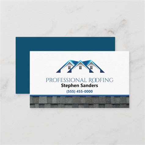 Professional Roofing Shingles Construction Business Card