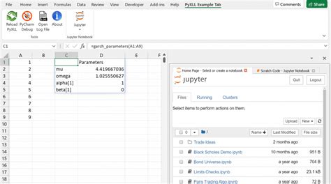 building a univariate garch model in excel pyxll