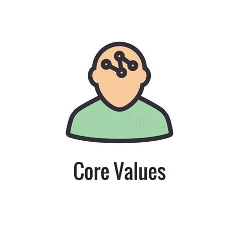 Core Values Outline Line Icon Conveying A Specific Purpose Stock