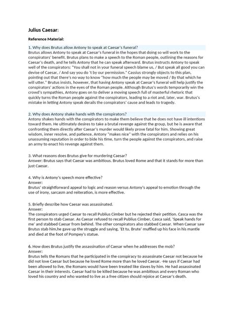 Julius Caesar Reference Material Pdf