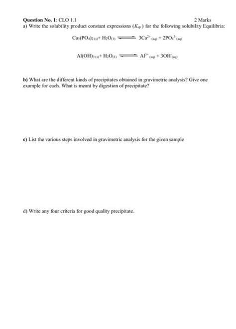 solved question no 1 clo 1 1 2 marks a write the