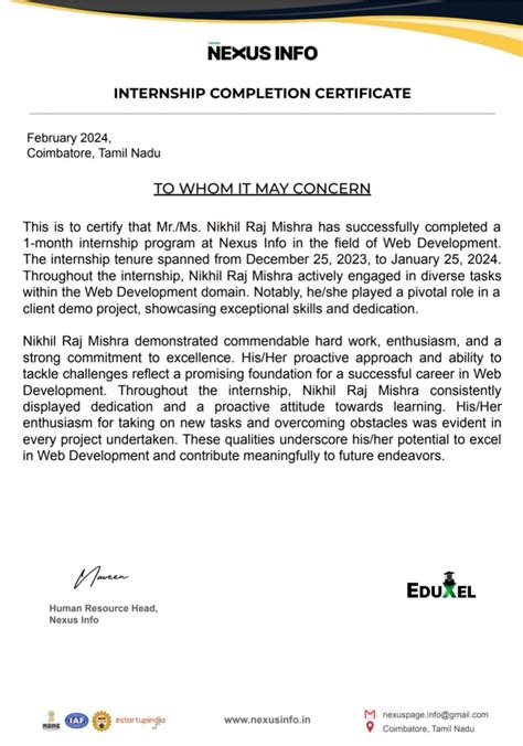 Internship Webdev Frontend Frontenddeveloper Webdevelopment Nikhil Raj Mishra