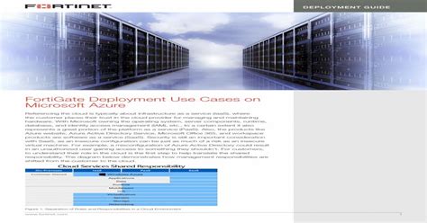 Pdf Fortigate Deployment Use Cases On Microsoft Azure · Deployment