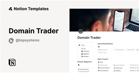 Domain Trader Template Notion Marketplace