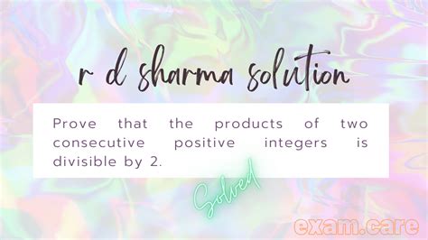 R D Sharma Class Exercise Question Solution Exam Care